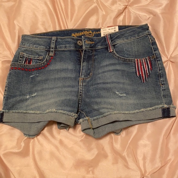 Shorts | Red White And Blue Striped Denim Shorts | Poshmark